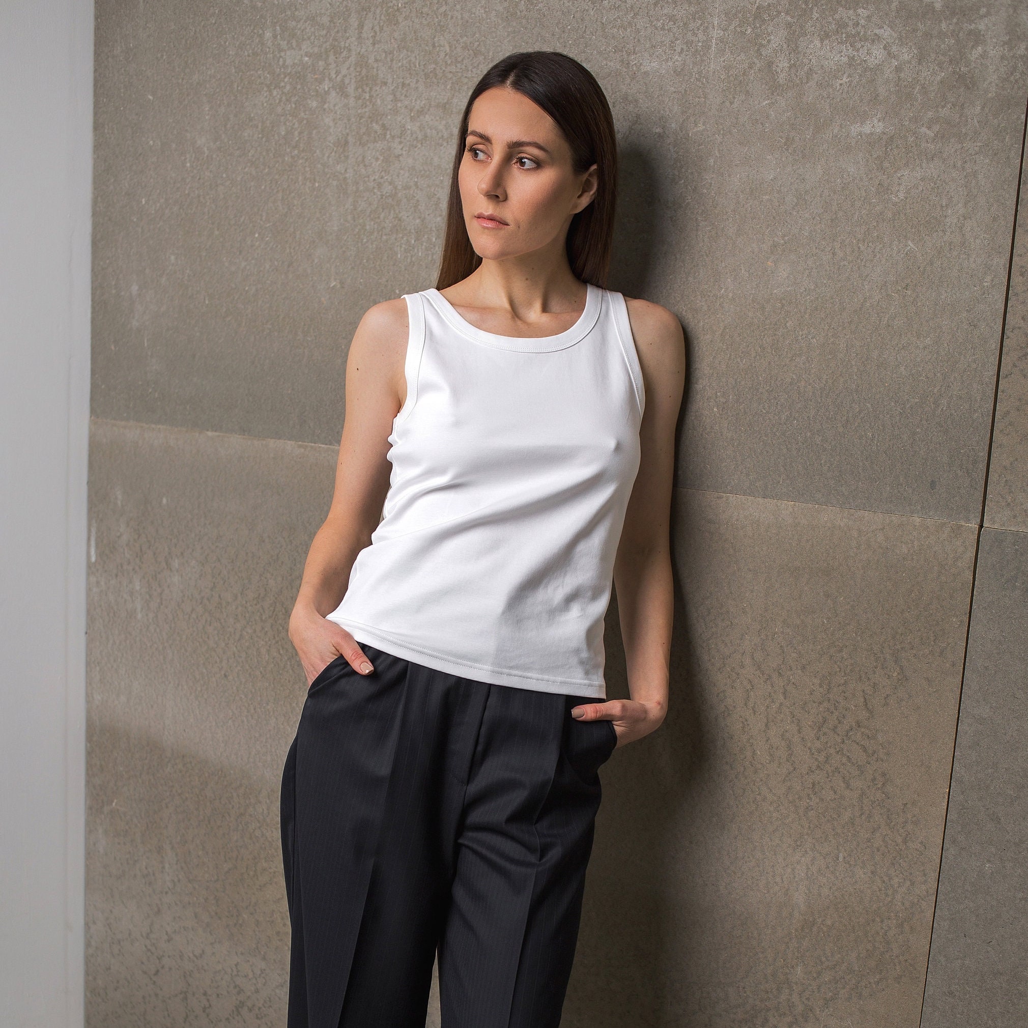 White Tank Top - Etsy