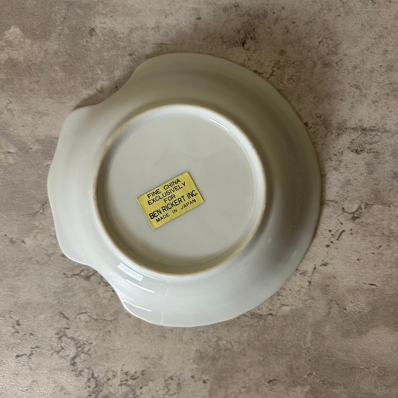 VINTAGE Ben Rickert Japan Floral Beauty Shell Trinket Dish Soap Dish ...