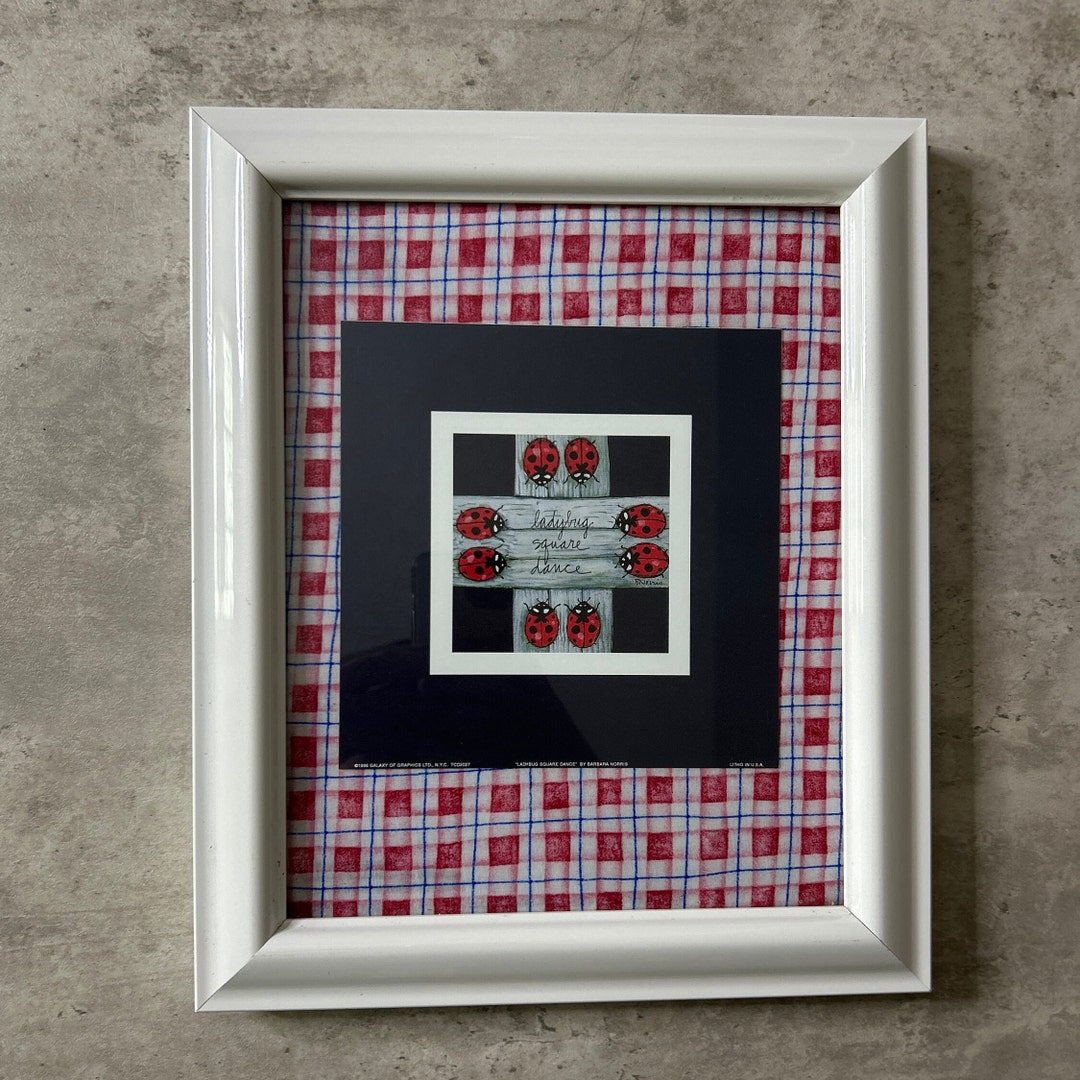 VINTAGE 1990s 'ladybug Square Dance' by Barbara Norris Ladybug Framed ...
