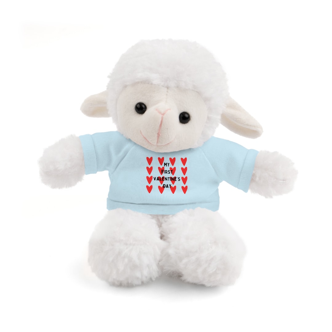 My First Valentines Day Stuffed Animals With Hearts Tee Valentine Baby ...