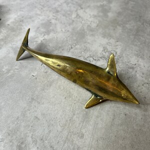 VINTAGE Brass Dolphin Figurines Set of 2 Boho Home Bookshelf Decor ...