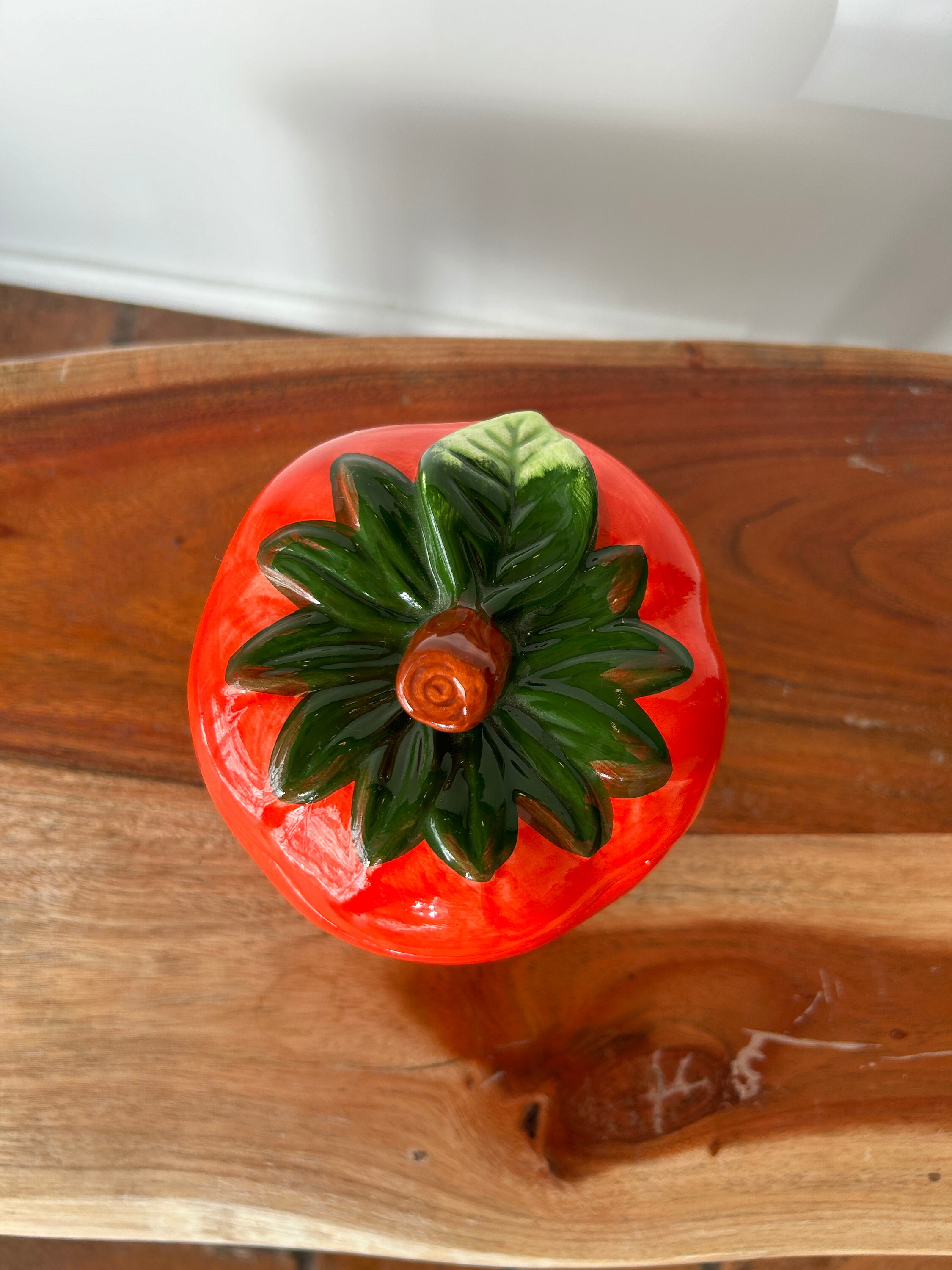 VINTAGE Ceramic Red Apple Lidded Canister Retro Kitchen Decor Boho Home ...