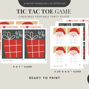 Printable Christmas Party Game, Merry Christmas Party Favor Tic Tac Toe ...