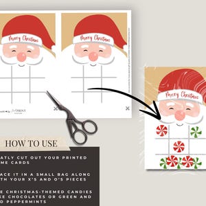 Printable Christmas Party Game, Merry Christmas Party Favor Tic Tac Toe ...