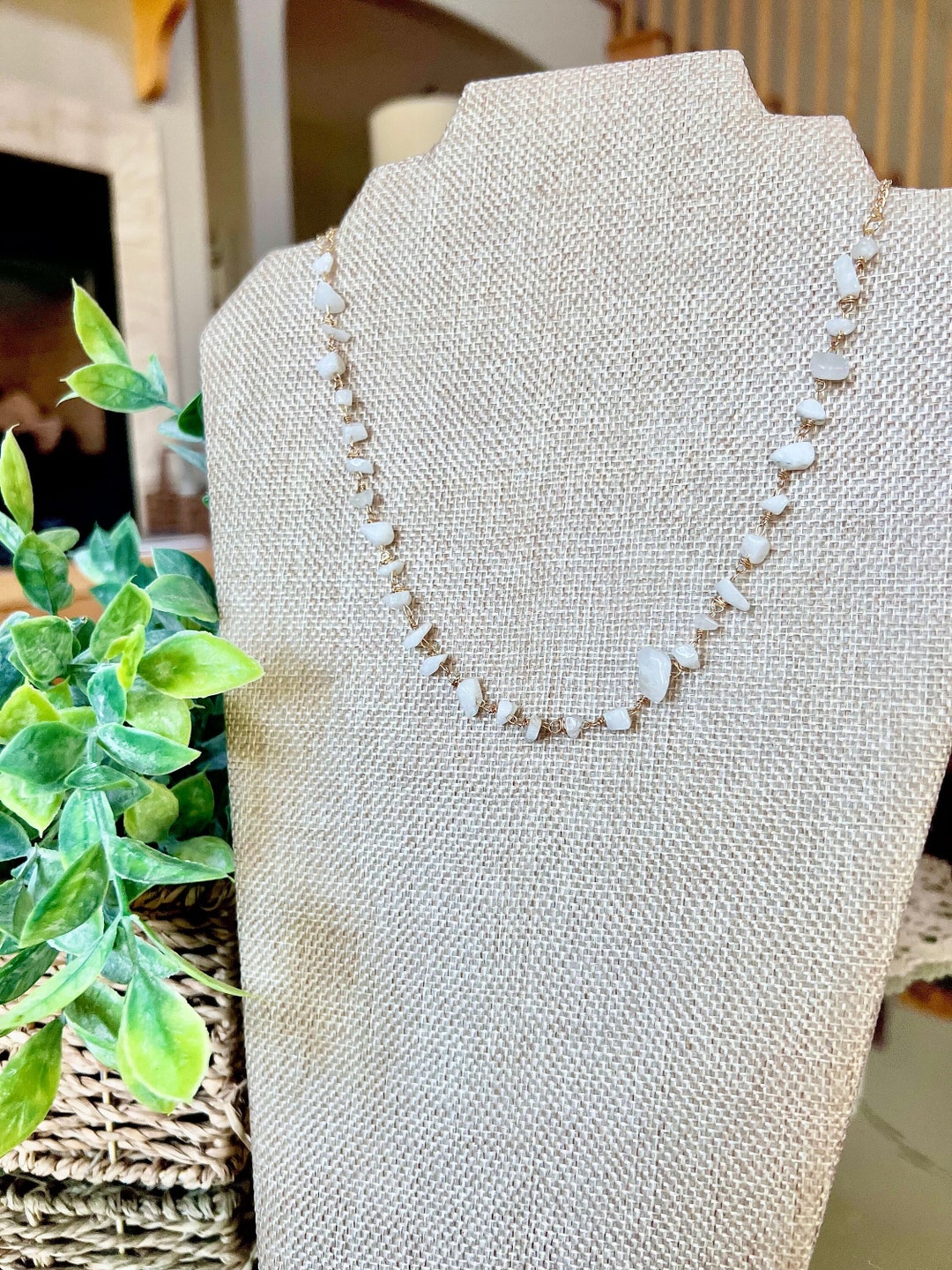 White Pixie Necklace, White Quartz Necklace, Cottagecore, Fairycore ...