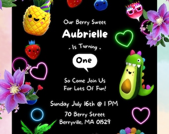 Hey Bear Birthday Invitation - Etsy