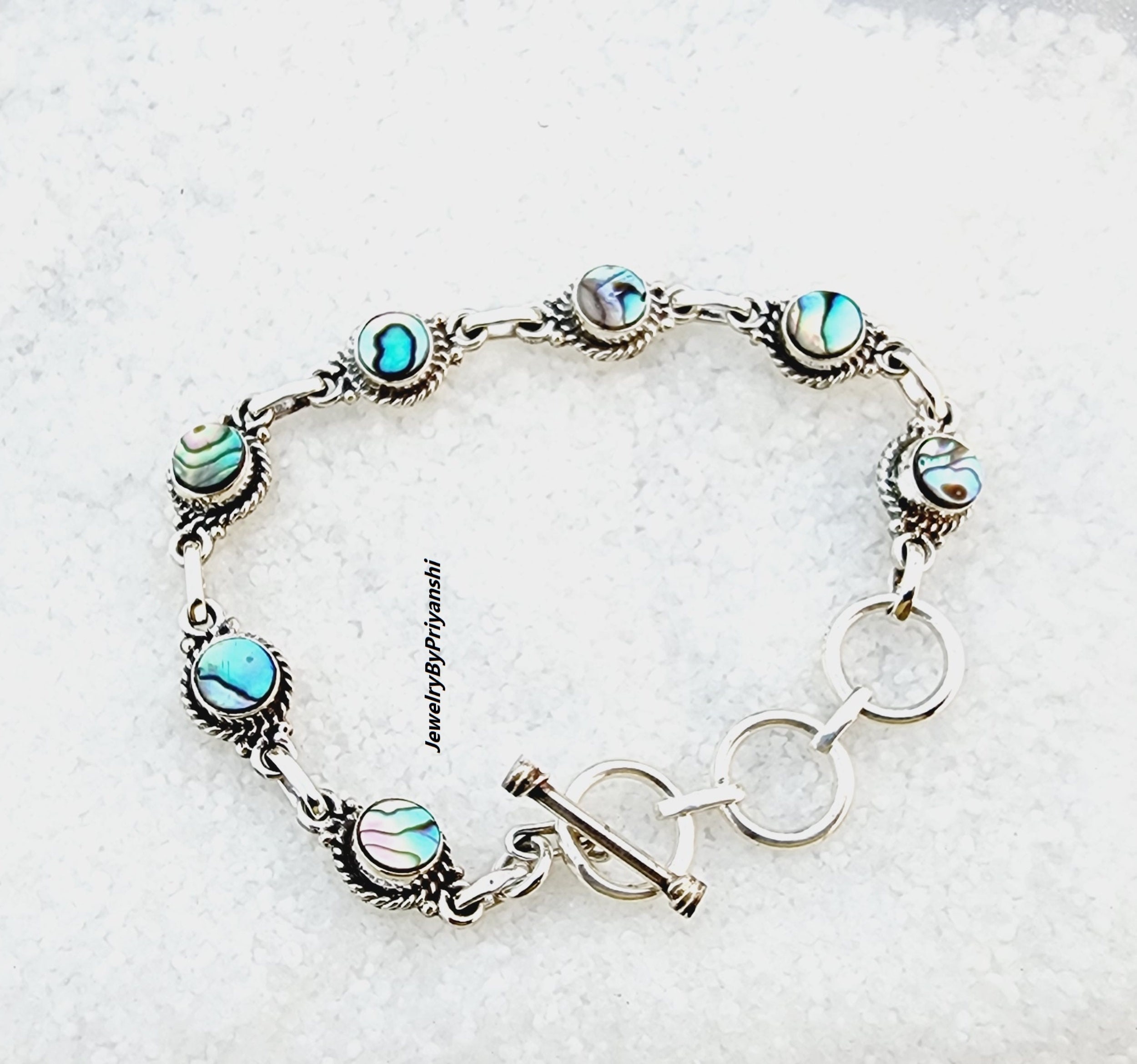 Abalone Shell Bracelet, Abalone Shell Sterling Silver Bracelet, Multi ...