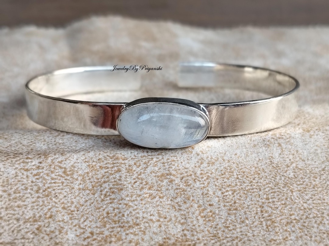 Moonstone Bangle, 925 Sterling Silver Bangle, Gift Bangle, Handmade ...
