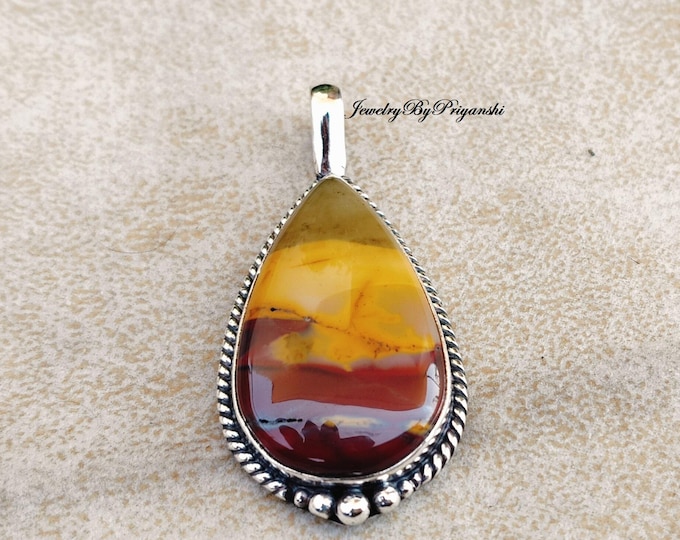 Mookaite Jasper Pendant: .925 Sterling Silver Gemstone Jewelry Gift - Etsy