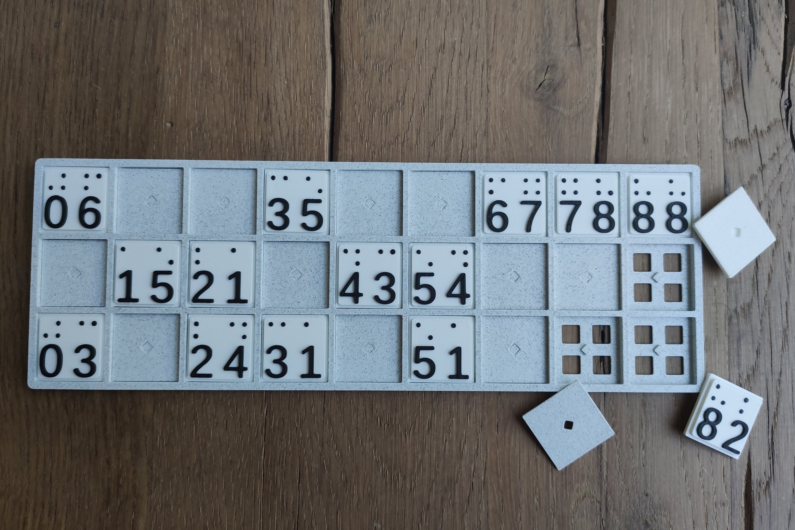 Braille 90 Ball Bingo Card 3x9 3D Printed Single Card/ticket Tactile ...