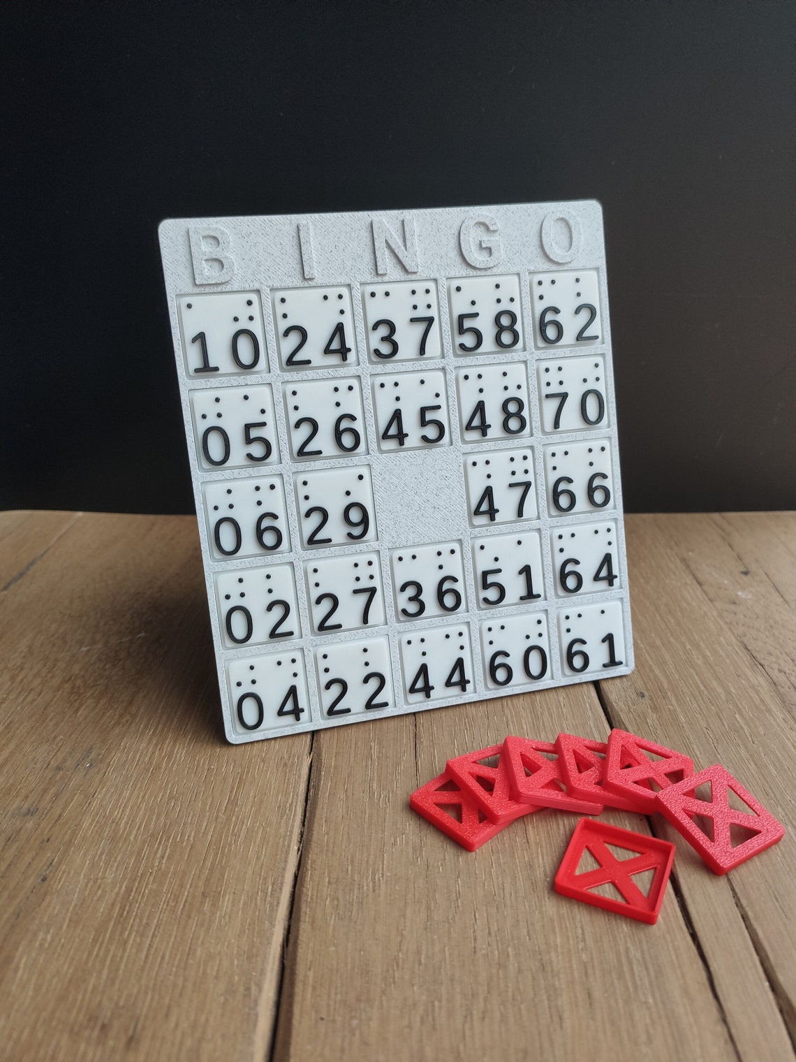 Braille Bingo Card 5x5 3D Printed Tactile Modular Design Enhanced ...