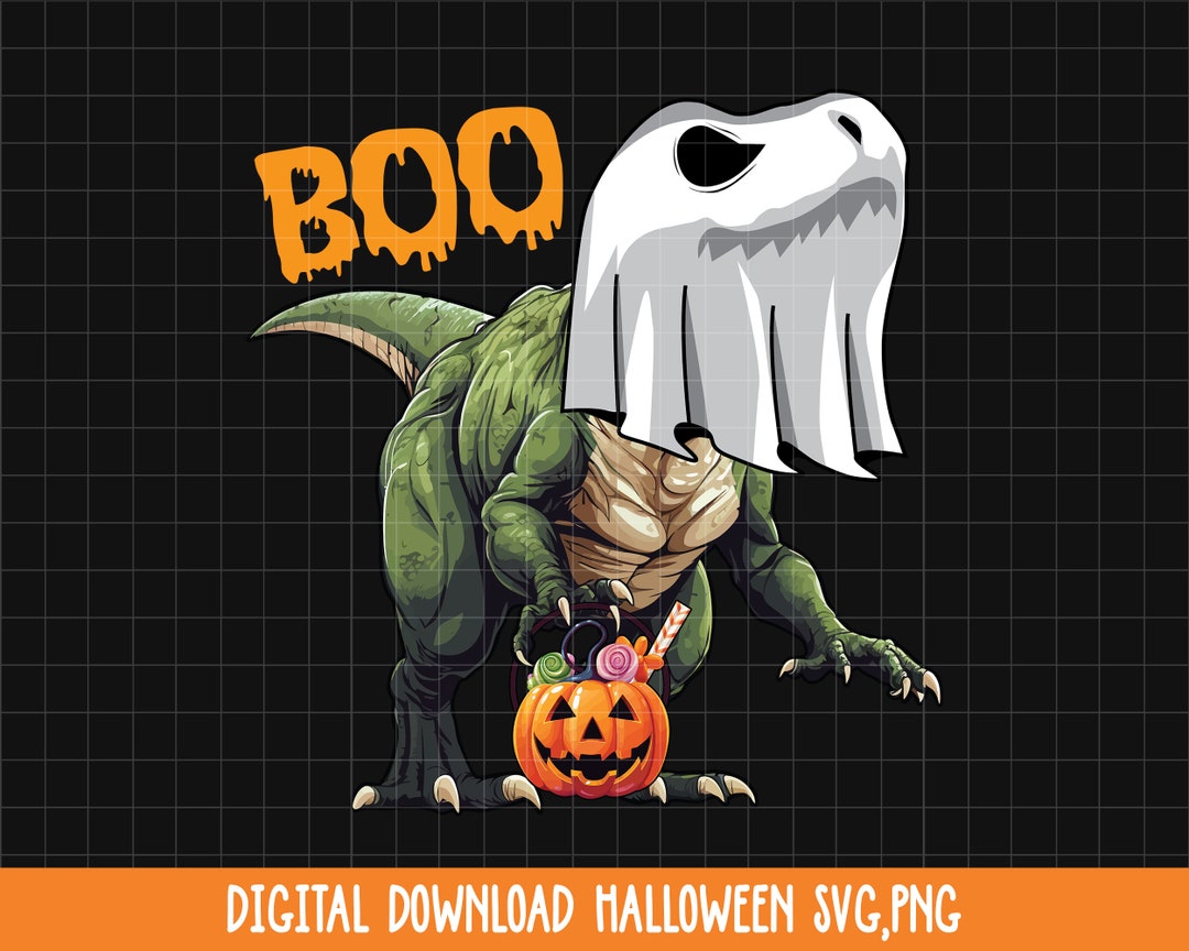 Boo T Rex Png, Haloween Dinosaur Svg,png, Ghost Dinosaur Png ,fall ...
