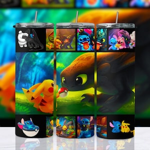 Stitch Toothless & Pikachu Friends Movie Best Seller 20oz - Etsy