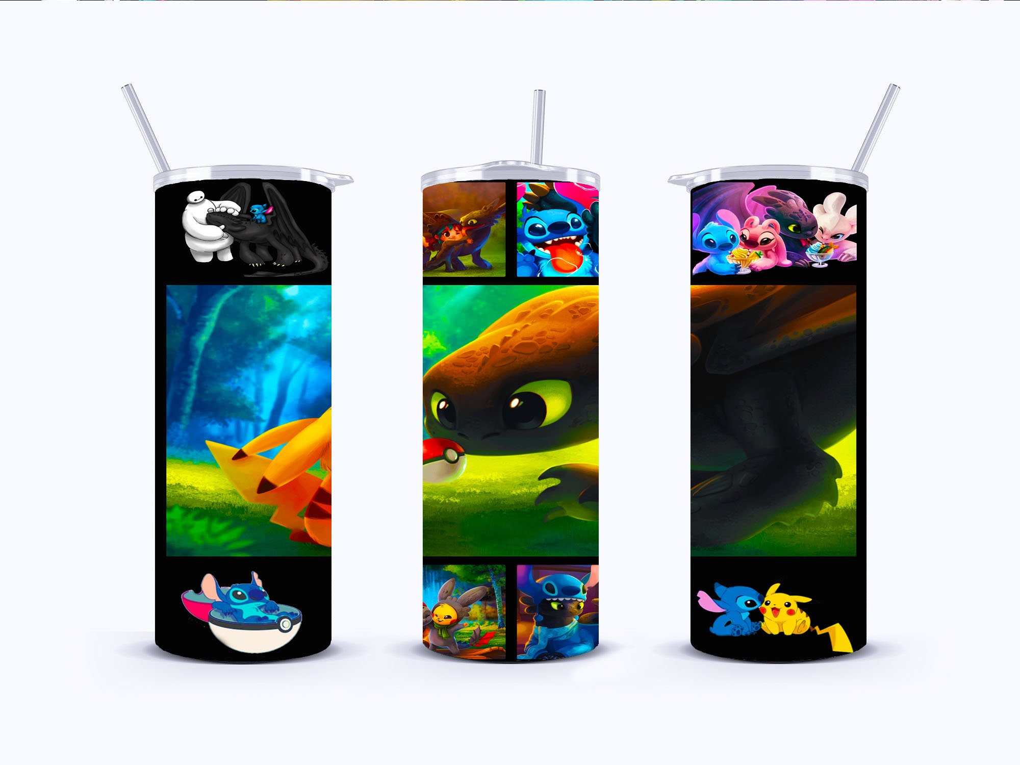 Stitch Toothless & Pikachu Friends Movie Best Seller 20oz - Etsy