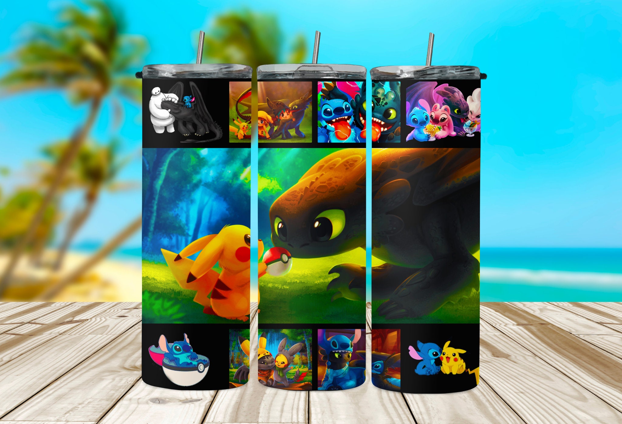 Stitch Toothless & Pikachu Friends Movie Best Seller 20oz - Etsy
