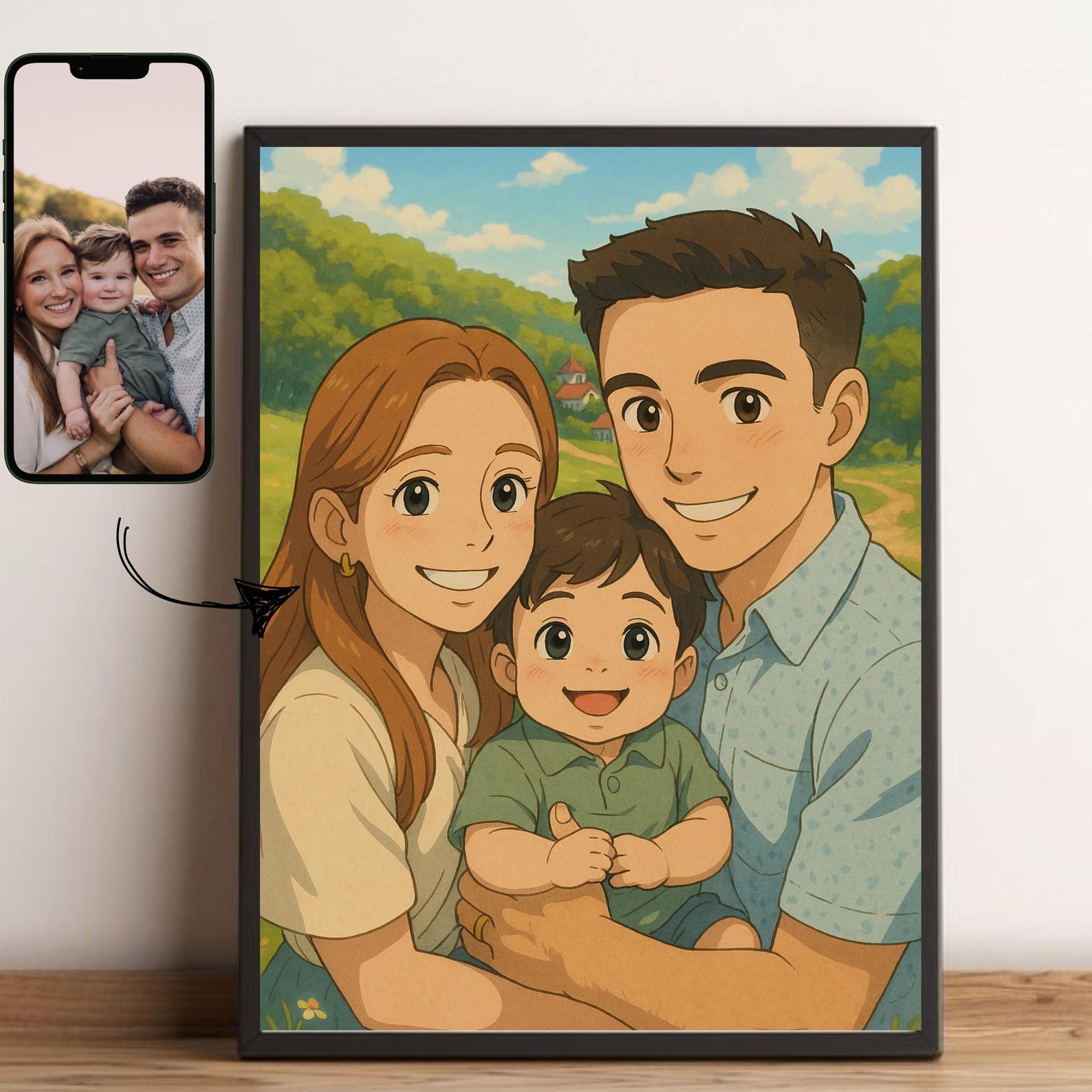 Custom Ghibli Style Portrait Poster Family Portrait Custom Anime ...