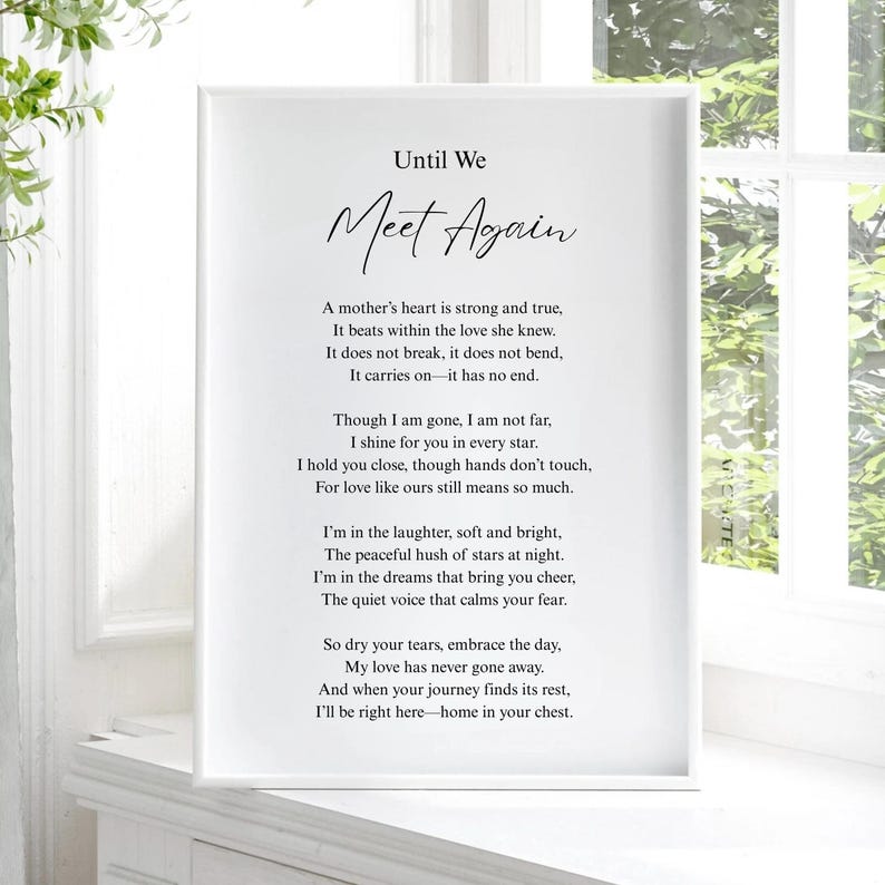 Funeral Poem Remembrance Poem Memorial Keepsake Poems for Funerals ...