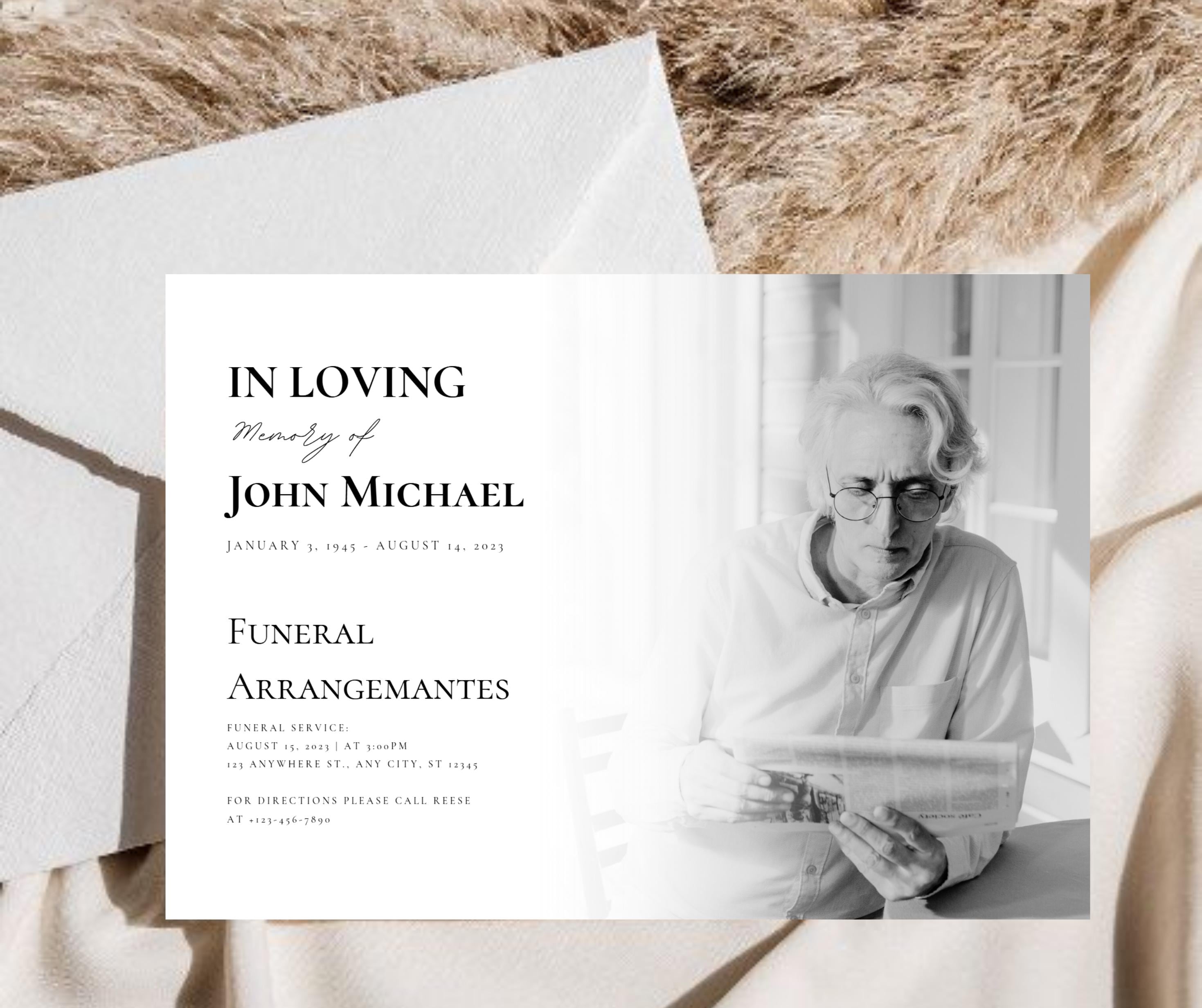 Printable Funeral Invitation Template Digital Celebration of Life ...