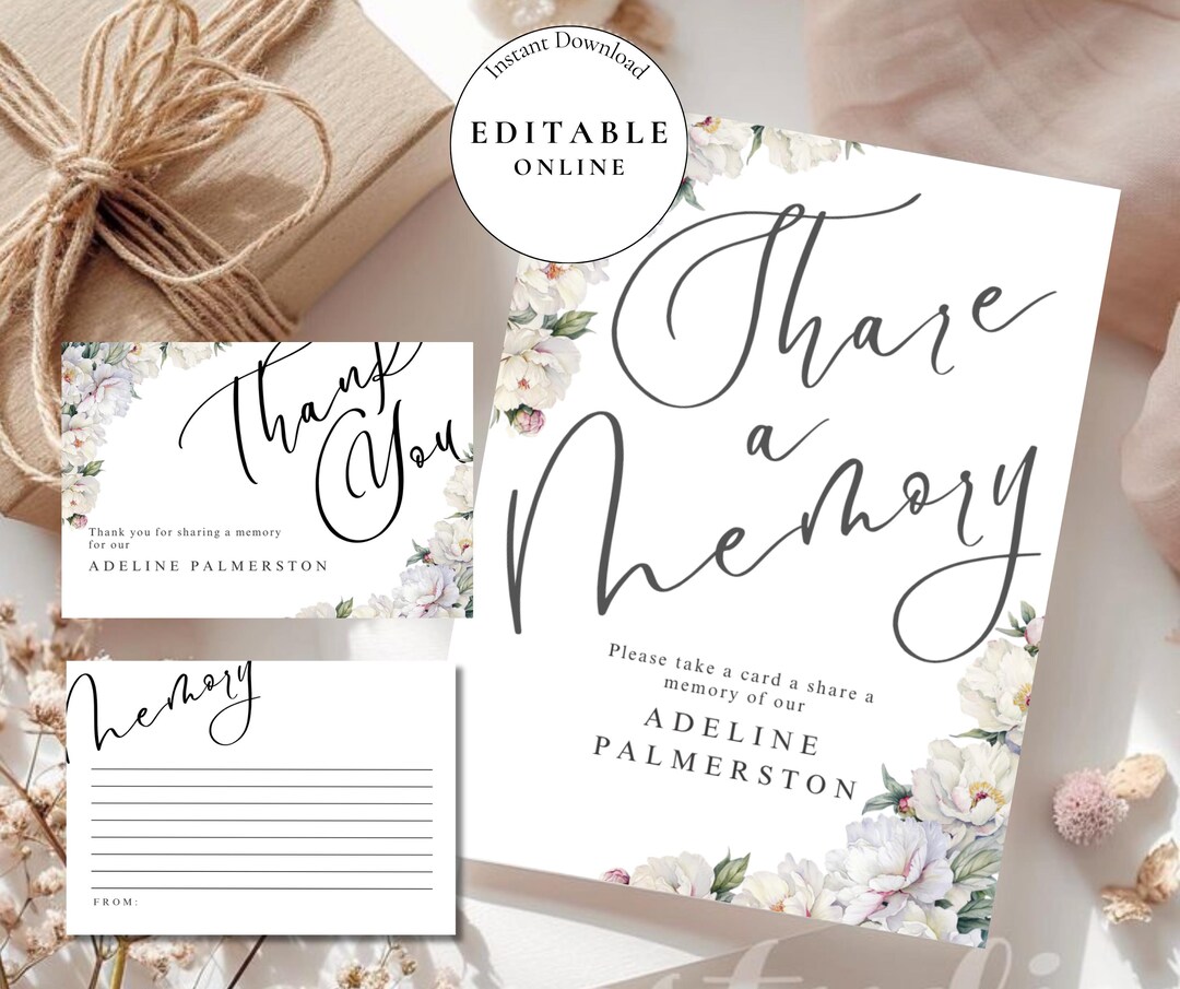 Share a Memory Sign and Card Template Personalized Favorite Memory ...