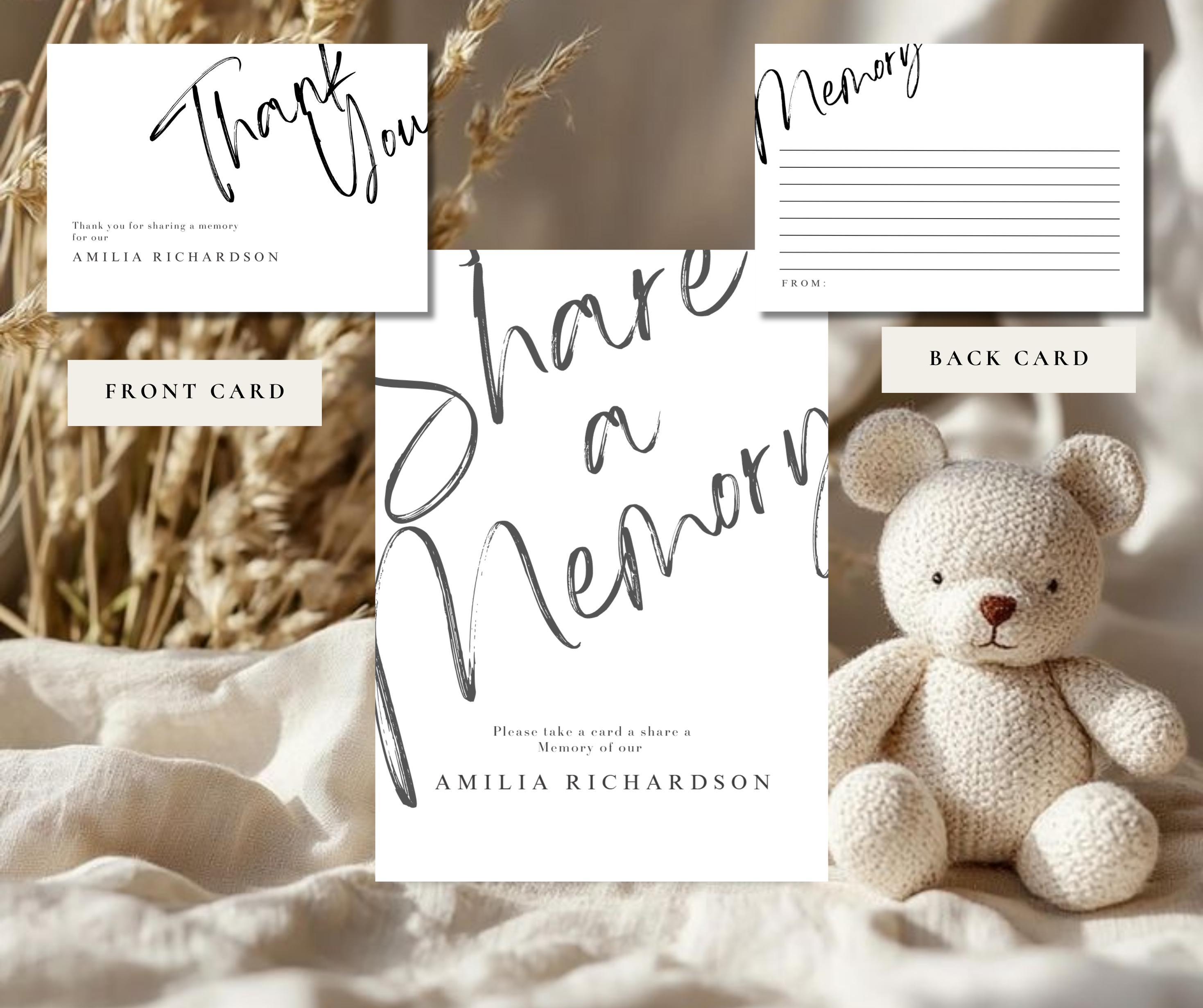 Share a Memory Sign and Card Template Favorite Memory Funeral Keepsake ...