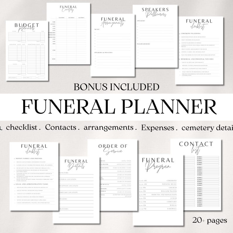 Funeral Program Template Editable Funeral Memorial Order of Service ...