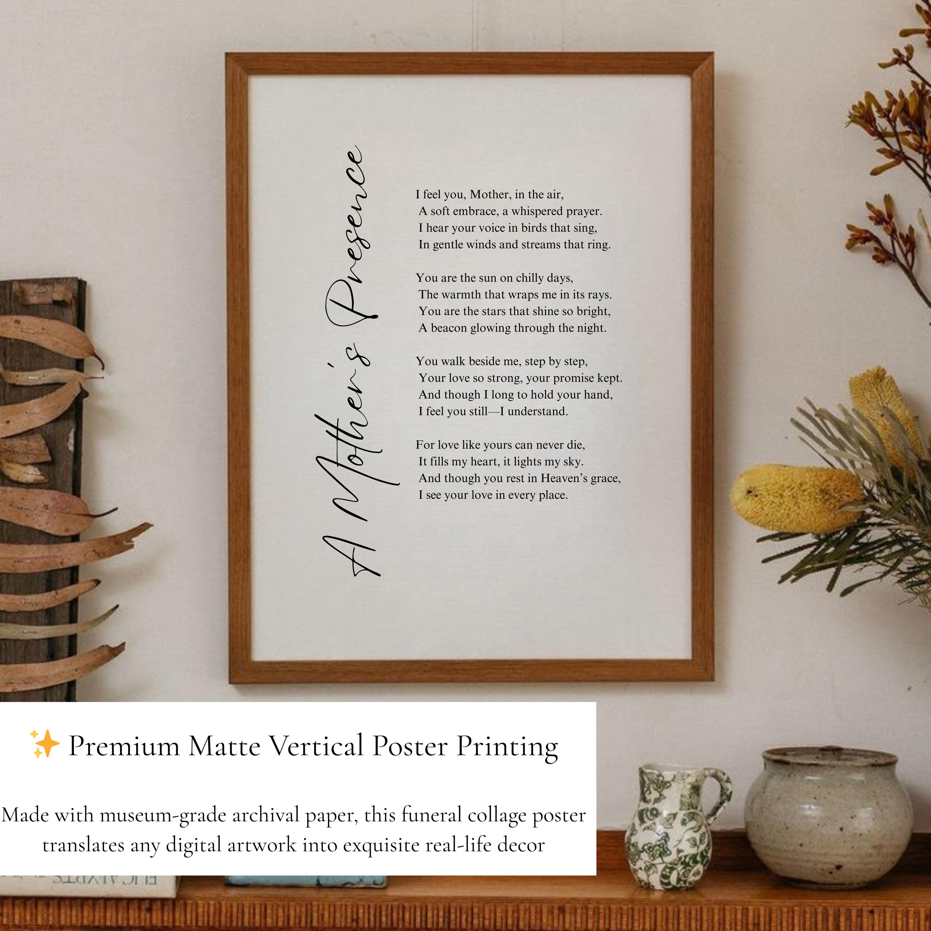 Custom Funeral Poem Print Poem Remembrance Poem Memorial Keepsake Poems ...