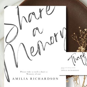 Share a Memory Sign and Card Template Favorite Memory Funeral Keepsake ...