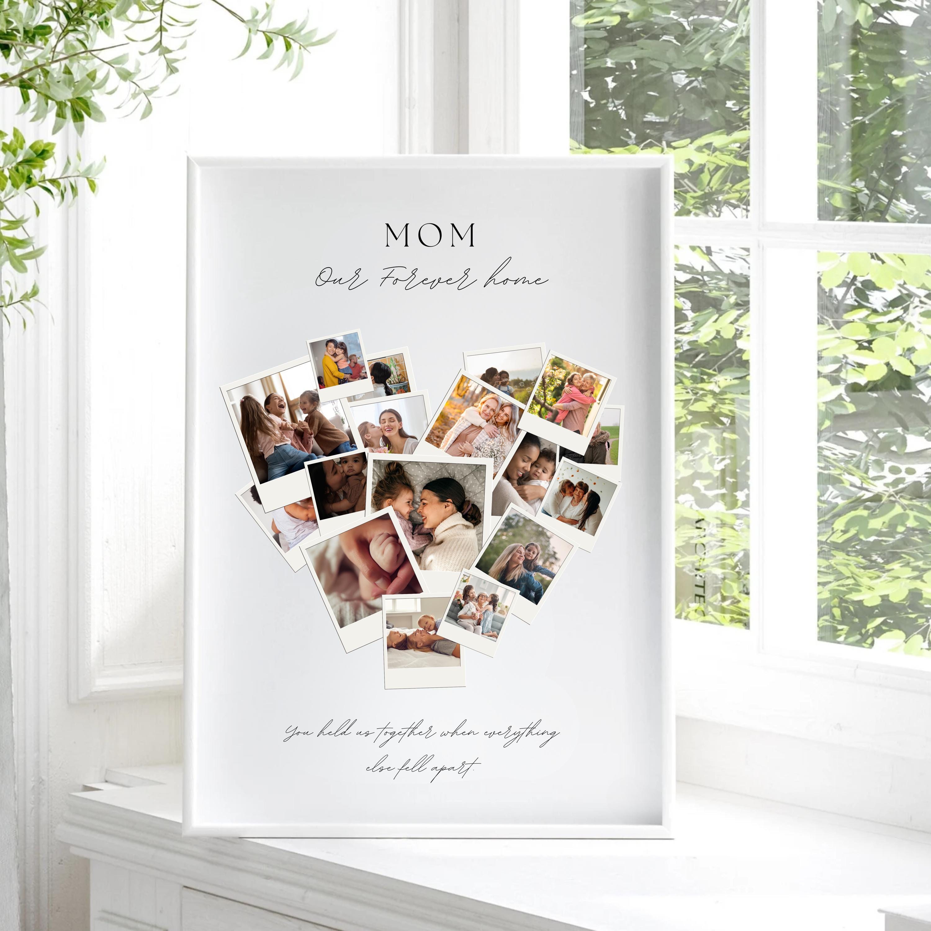 Custom Mum Photo Collage Mother's Day Gift Heart Collage Template ...
