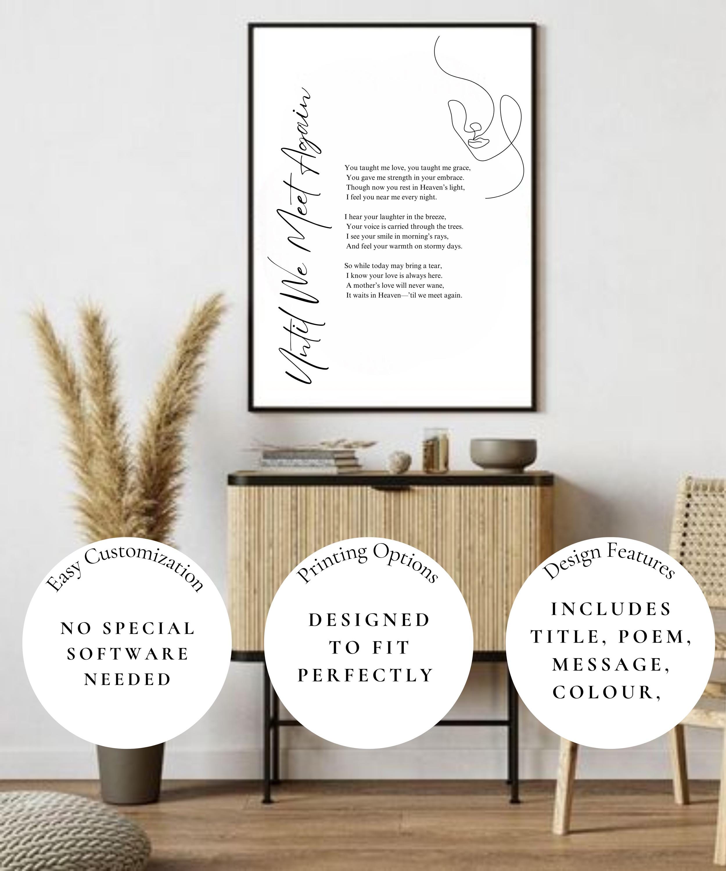 Custom Funeral Poem Print Poem Remembrance Poem Memorial Keepsake Poems ...