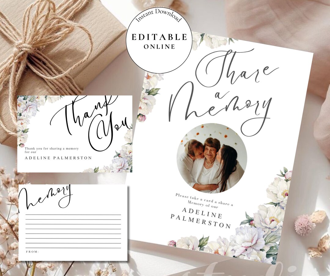 Share a Memory Sign and Card Template Personalized Favorite Memory ...