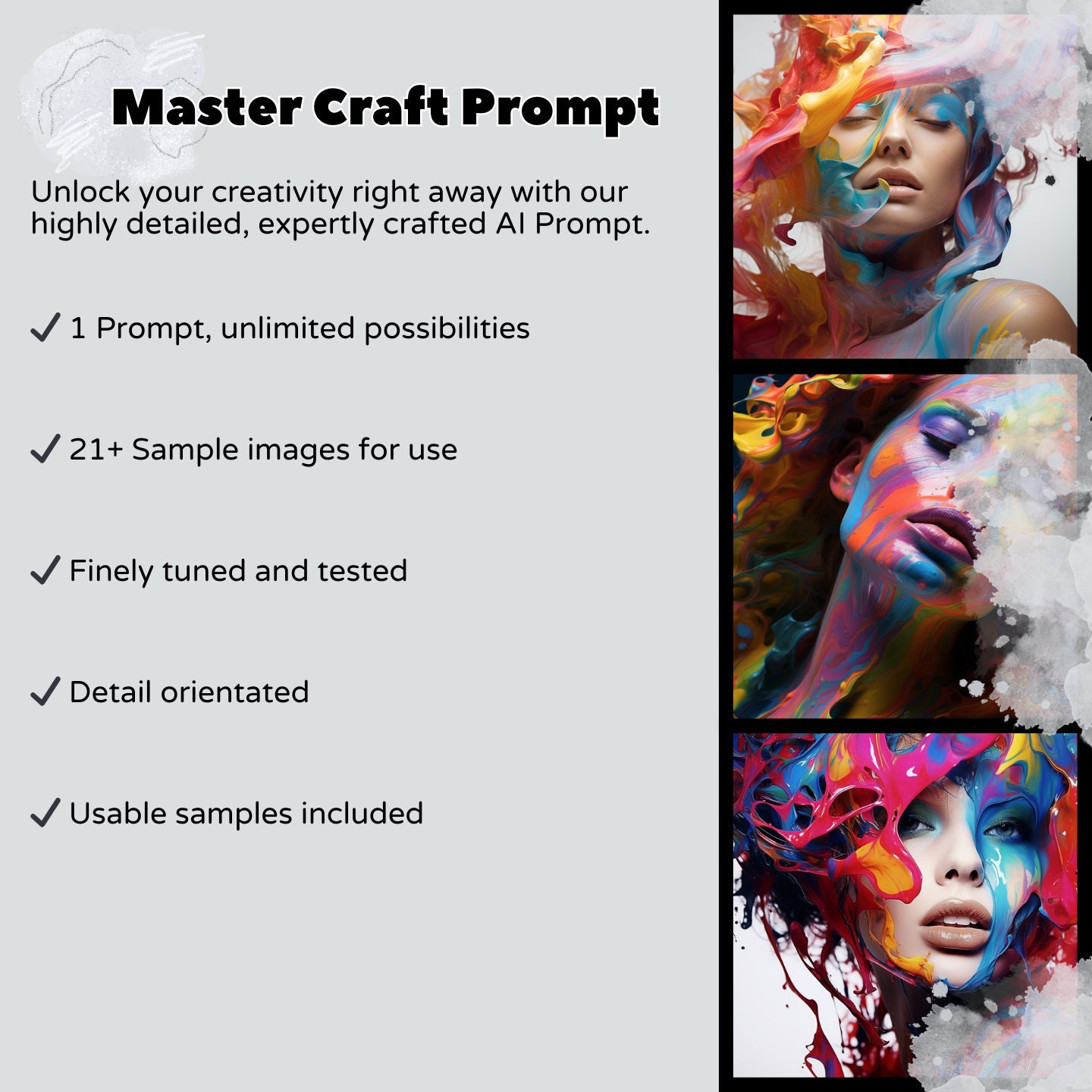Abstract Ink Splash AI Prompt Plus 21 Sample Images, Midjourney Prompt ...