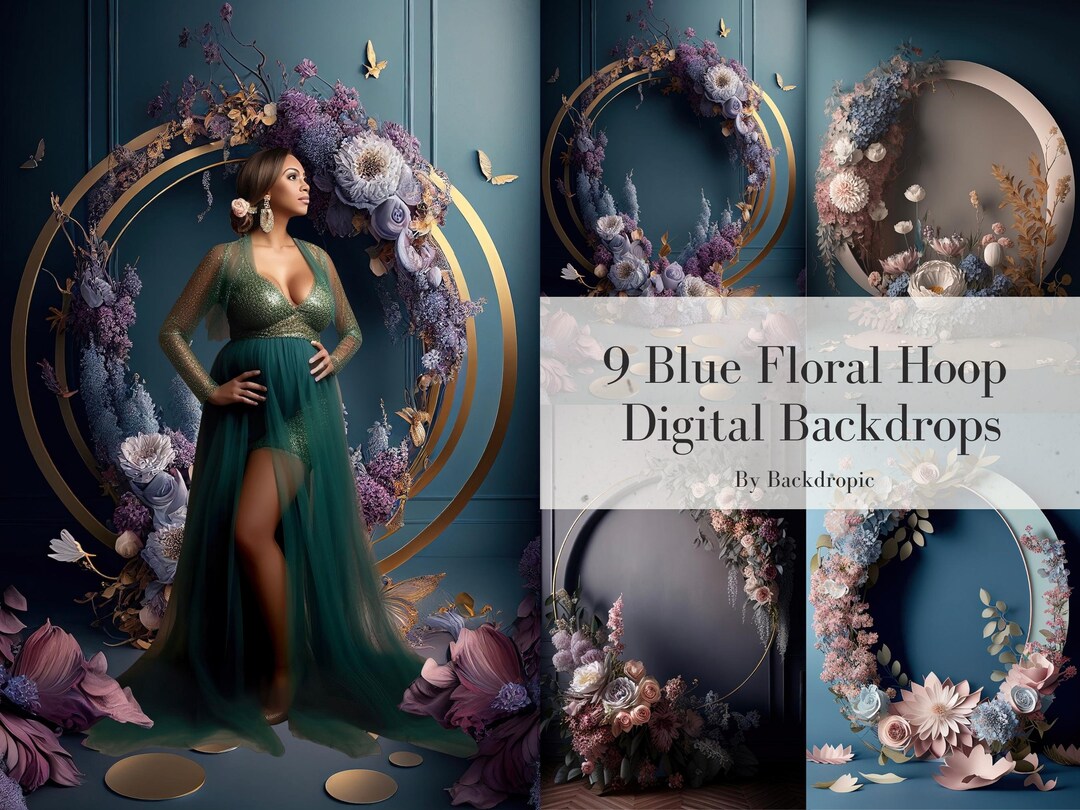 Floral Ring Backdrop Overlays Wedding Backdrop Hanging Floral Hoop ...