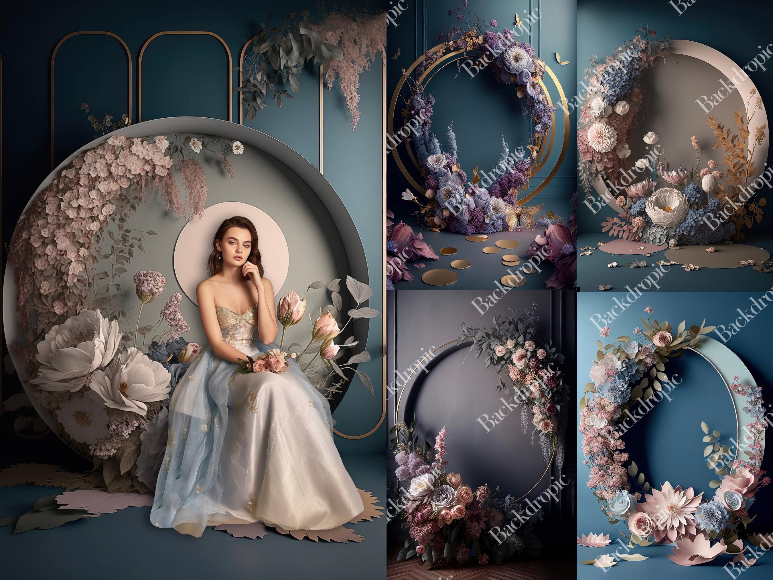 Floral Ring Backdrop Overlays Wedding Backdrop Hanging Floral - Etsy