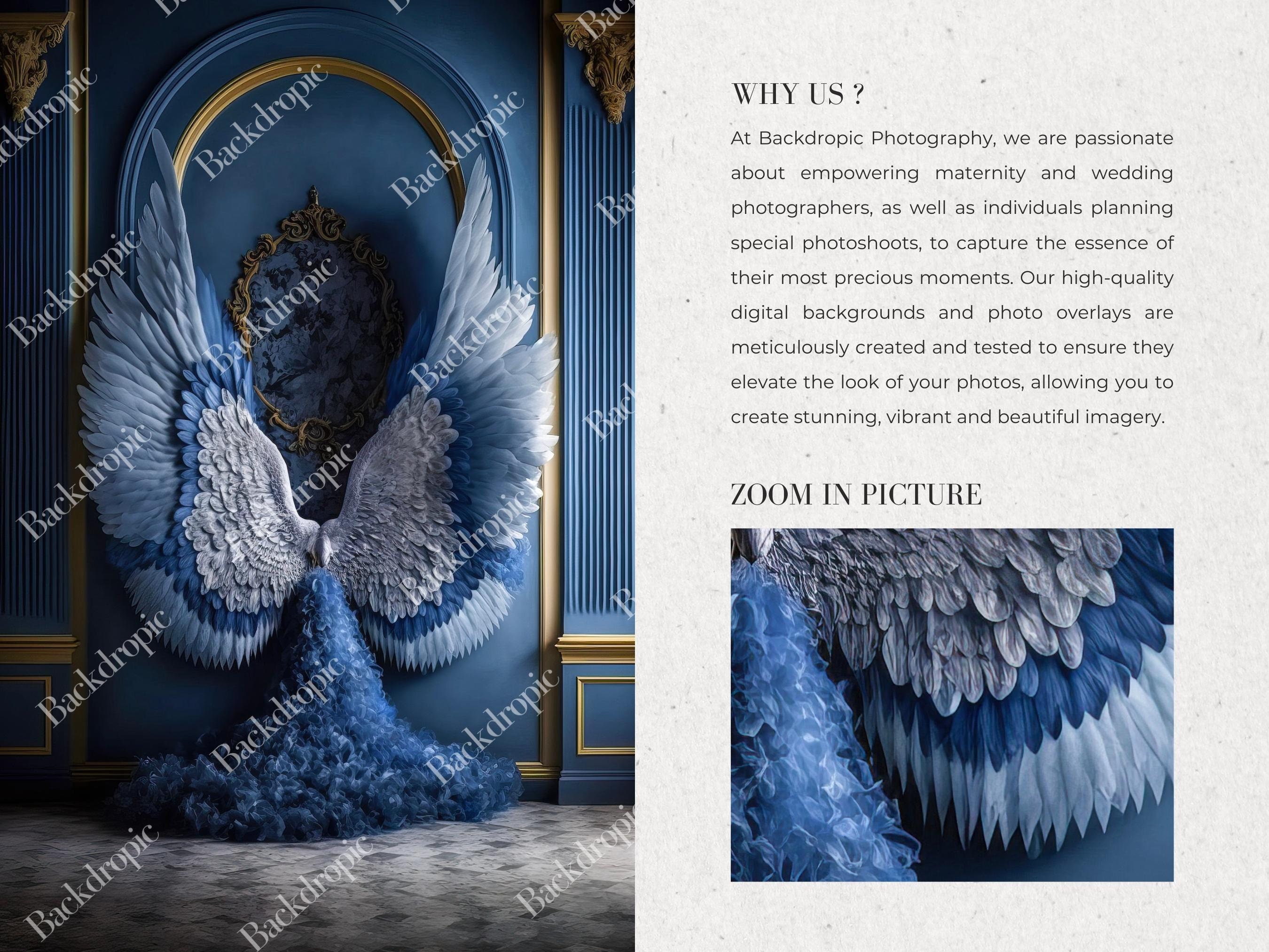 Digital Backdrops Digital Angel Wings Background Wedding Backdrop ...