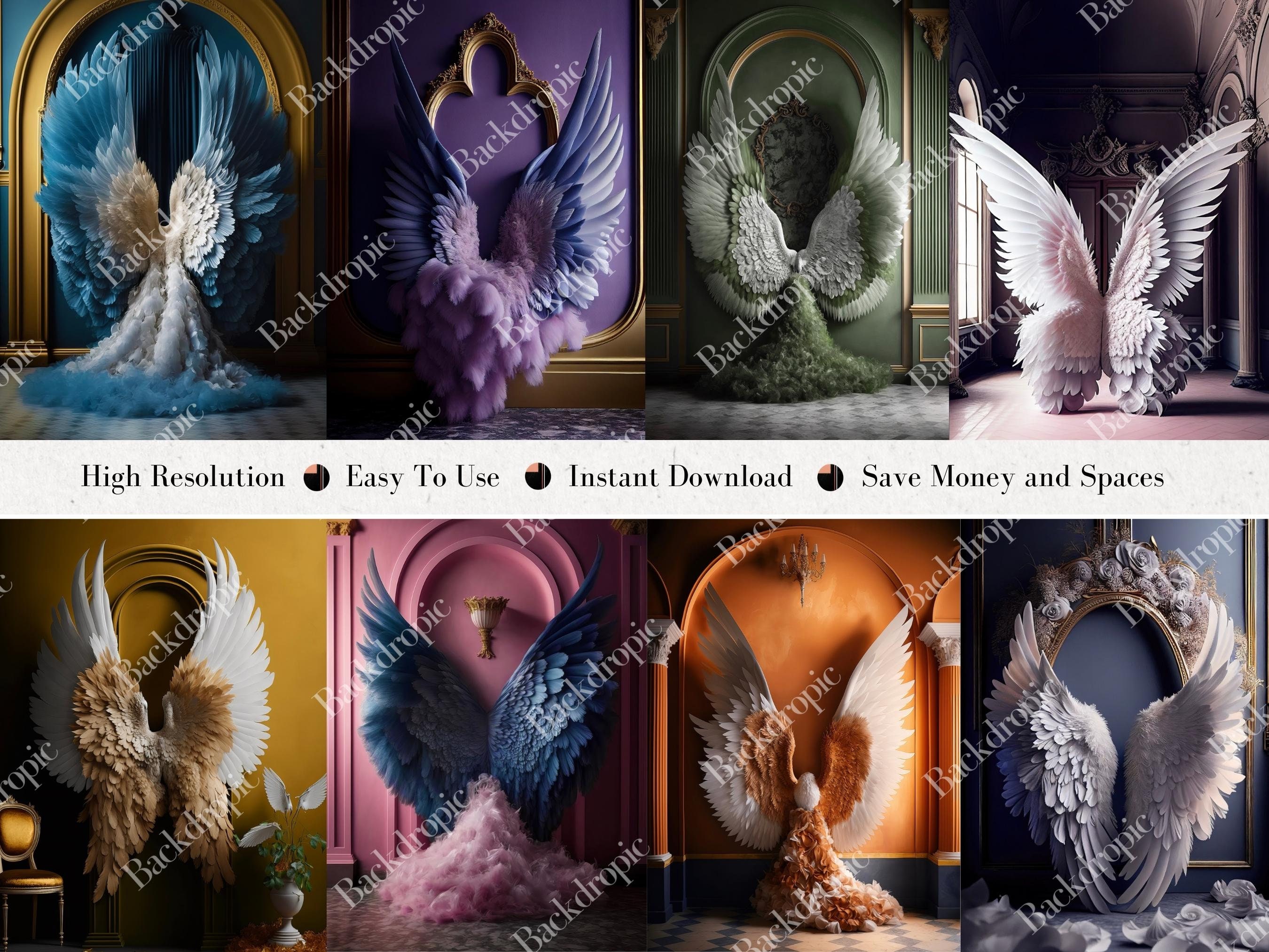 Digital Backdrops Digital Angel Wings Background Wedding - Etsy