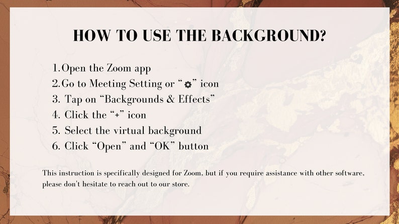 Zoom Background Blurred Gold Brown Virtual Office Background Home ...