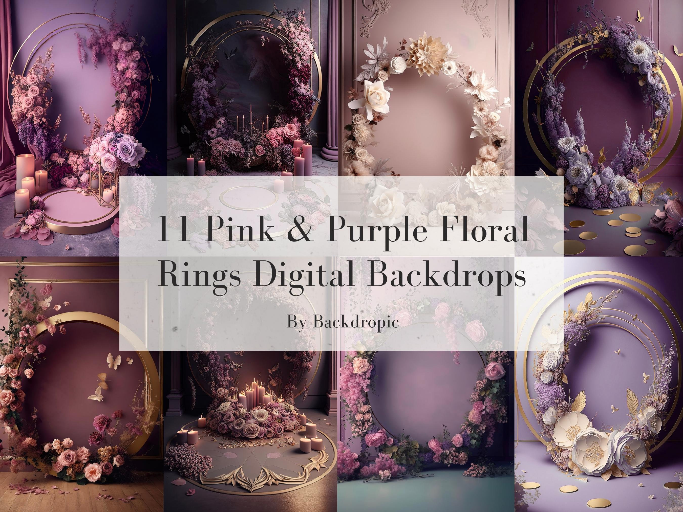 Floral Ring Backdrop Overlays Wedding Backdrop Hanging Floral Hoop ...