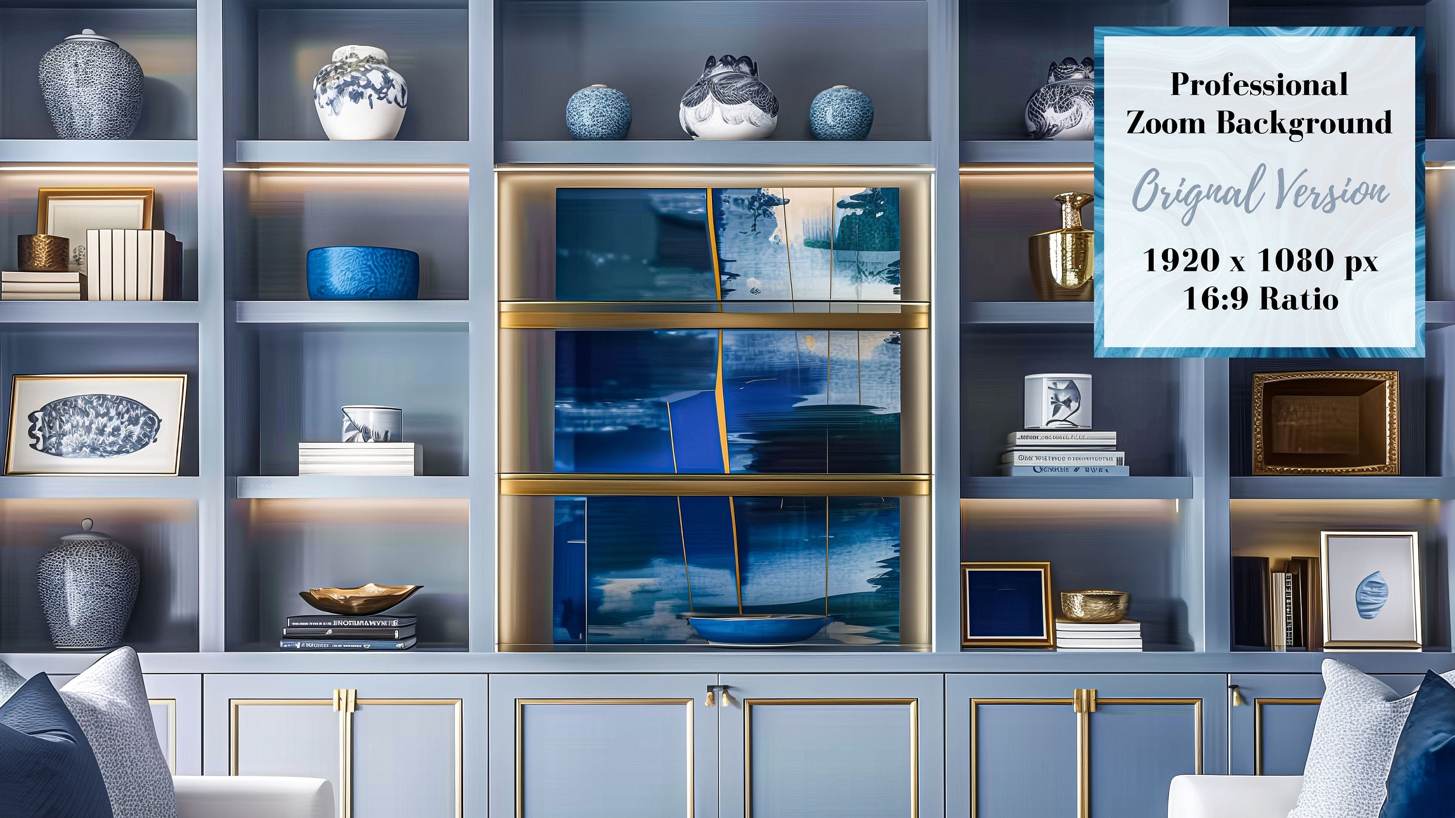 Blue Modern Zoom Background Office Background Zoom Home Office ...