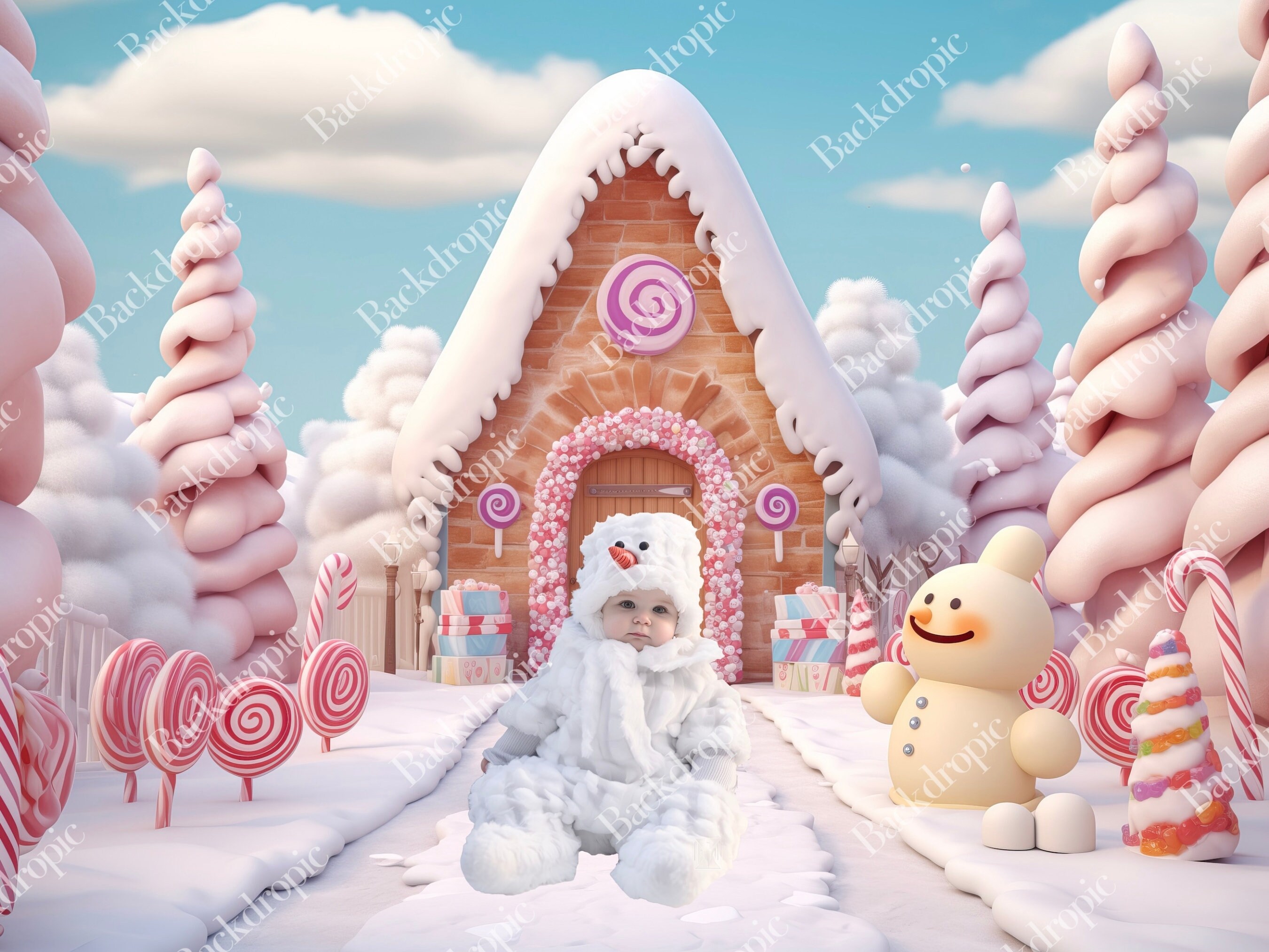 4 Christmas Backdrop Photoshop Overlays Gingerbread Digital - Etsy