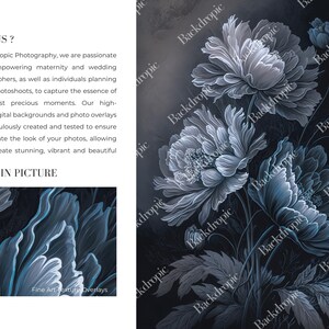 17 Blue Floral Digital Backdrop Overlays Maternity Digital Overlay ...