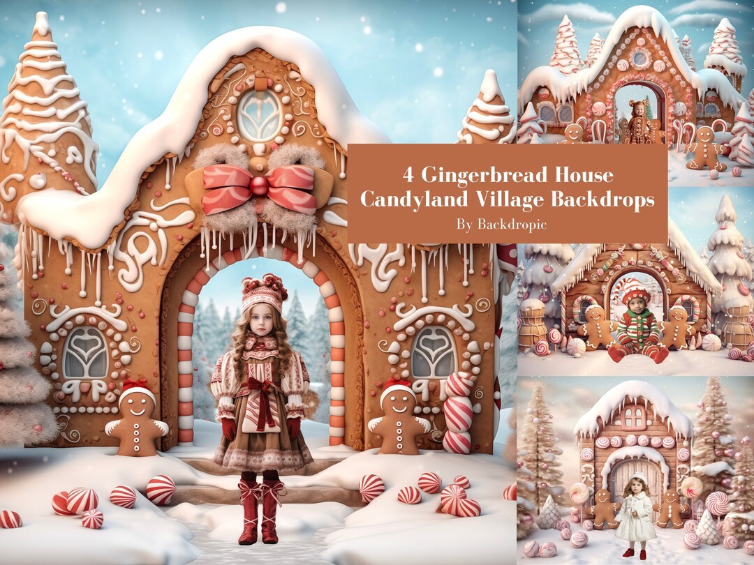 Gingerbread Christmas Digital Download Christmas Backdrop Photoshop ...