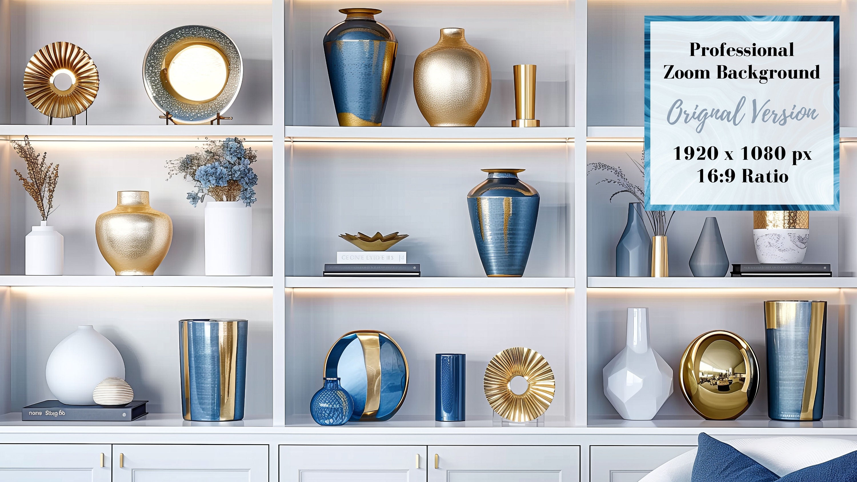 Blue Zoom Background Blurred Virtual Office Background Home Office ...