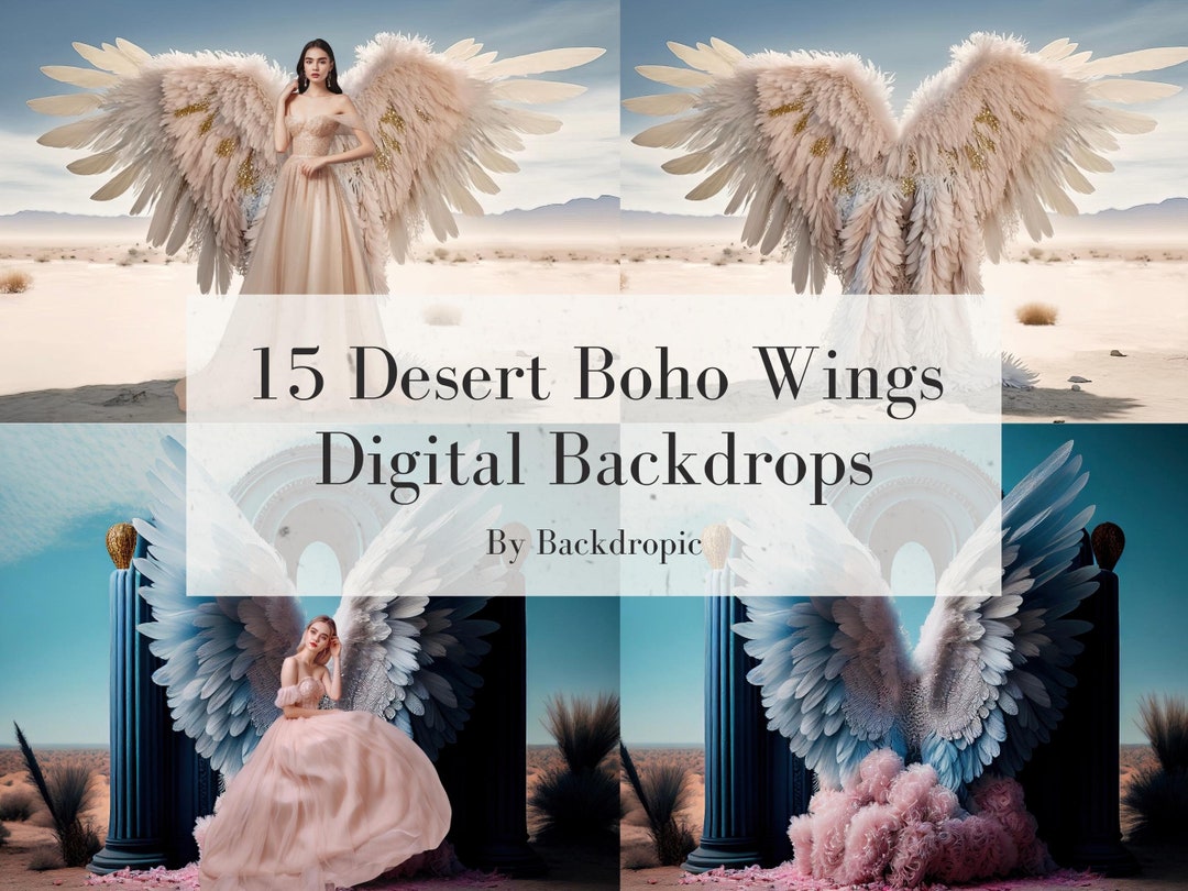 Digital Backdrops Digital Angel Wings Background Wedding Backdrop ...
