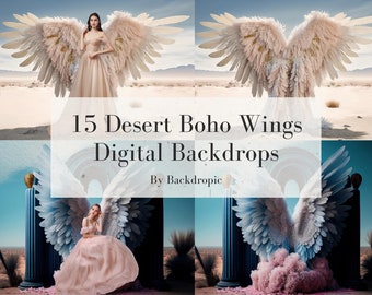 Digital Backdrops Digital Angel Wings Background Wedding Backdrop ...
