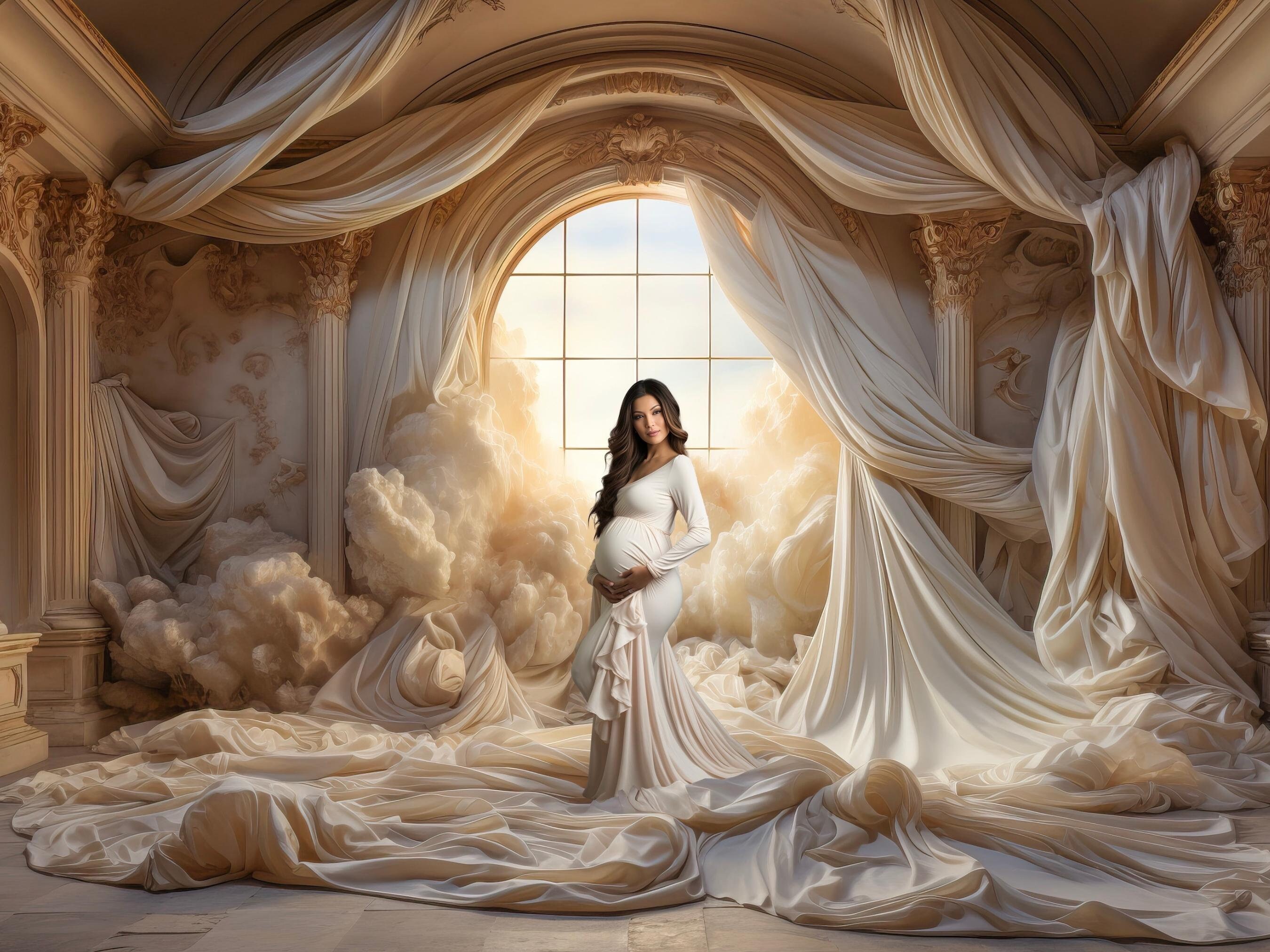 Beige Fabric Backdrop Digital Backdrop Overlays Maternity Digital ...