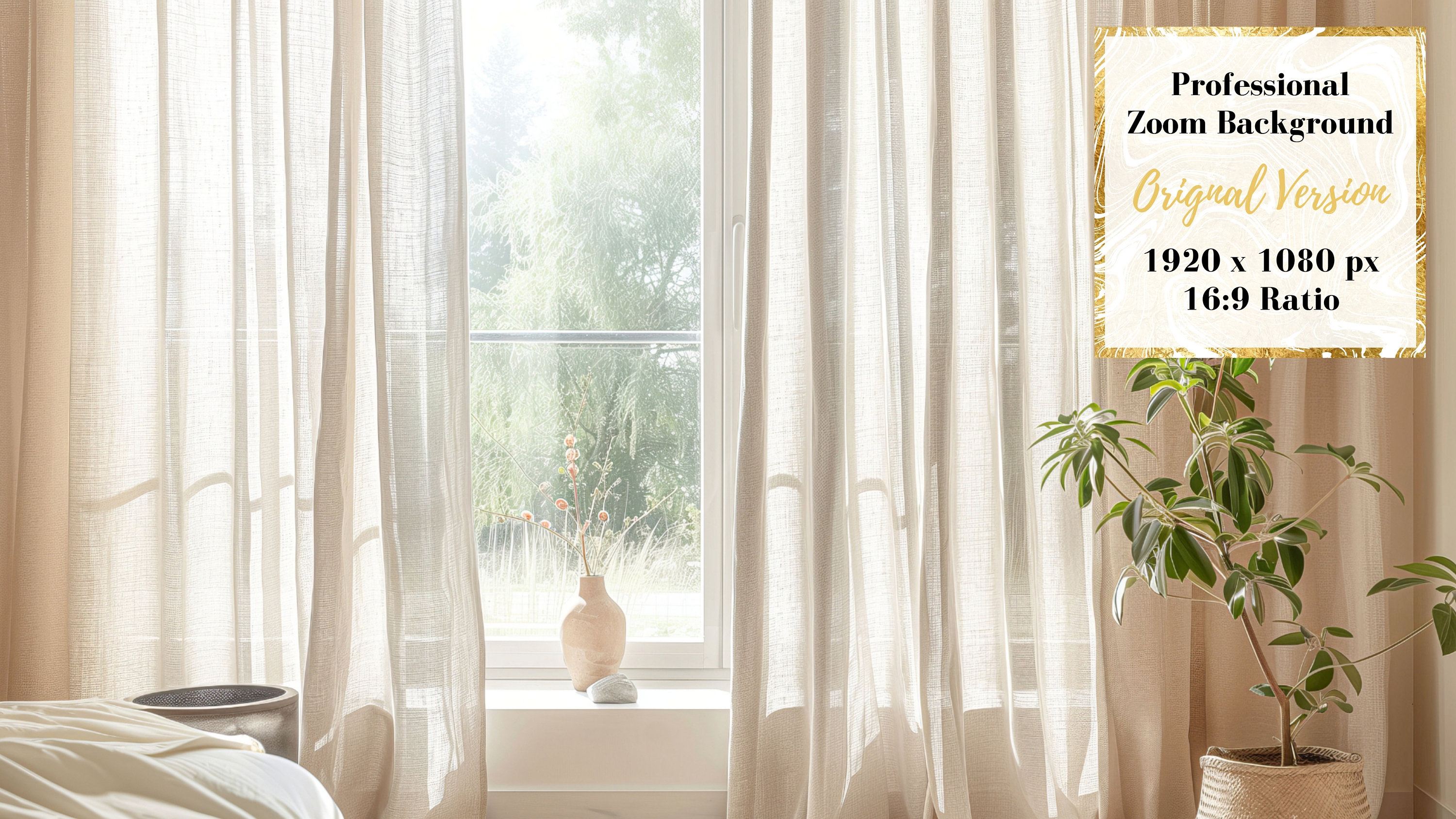 White Curtain Boho Zoom Background Office Zoom Home Office Background ...