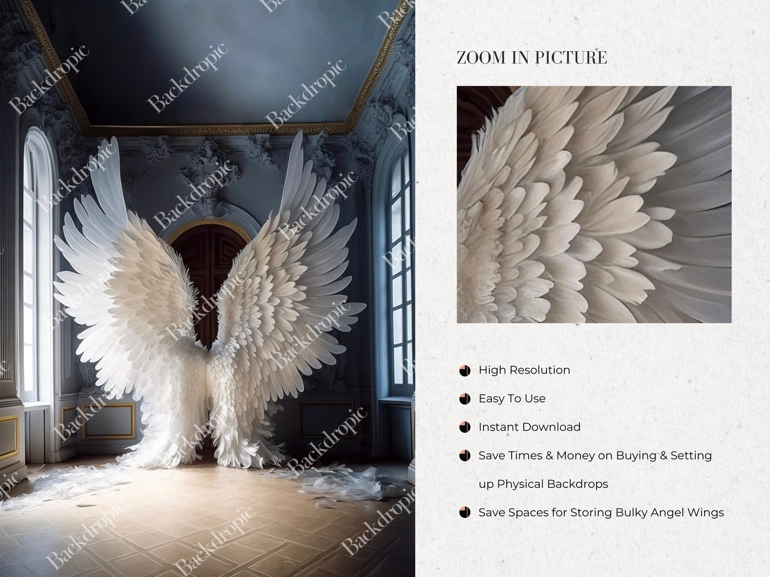 Digital Backdrops Angel Wings Digital Overlays Maternity Digital ...