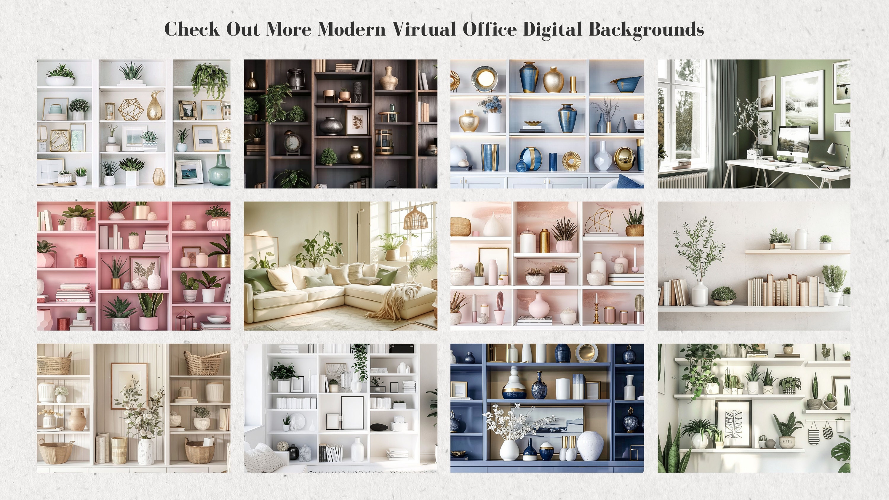 Boho Zoom Background Office Background Zoom Modern Home Office ...