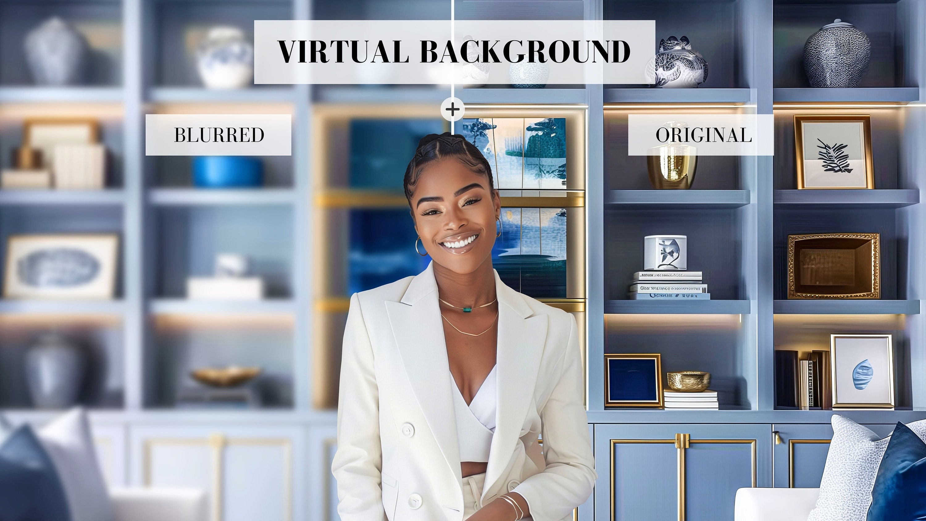 Blue Modern Zoom Background Office Background Zoom Home Office ...