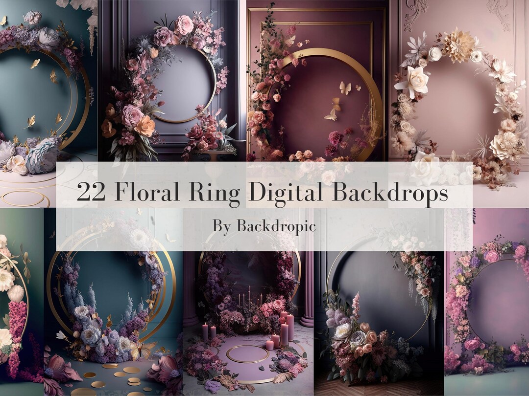 Floral Ring Backdrop Overlays Wedding Backdrop Hanging Floral Hoop ...
